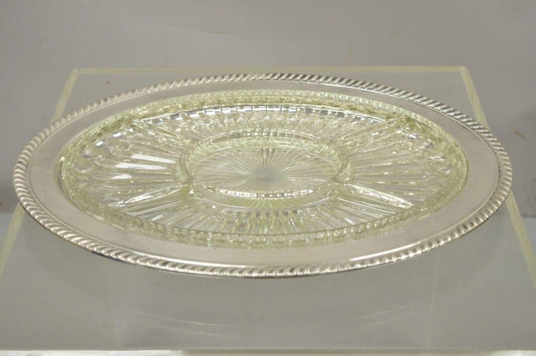 Vintage English Regency Style Silver Plated Oval Serving Dish Platter ...