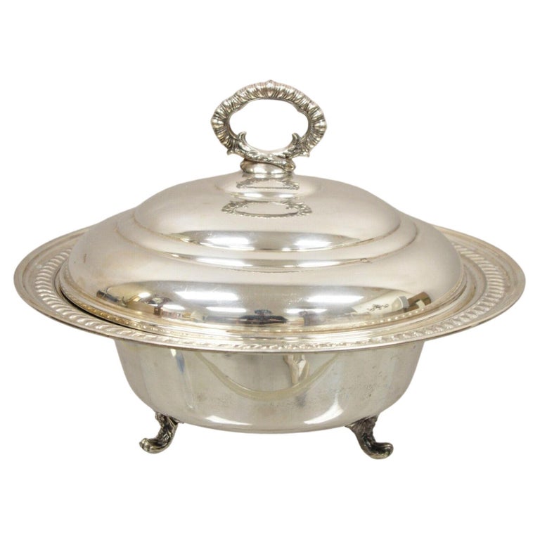 Vintage English Regency Victorian Style Silver Plated Lidded Vegetable ...