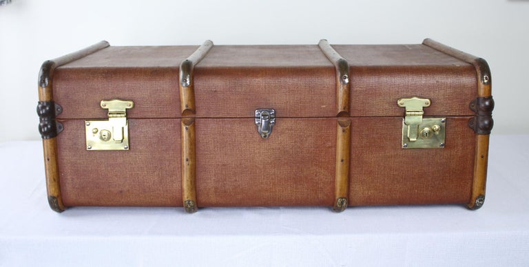 Vintage English Rexene Waterproof Canvas Travel Trunk For Sale at 1stDibs