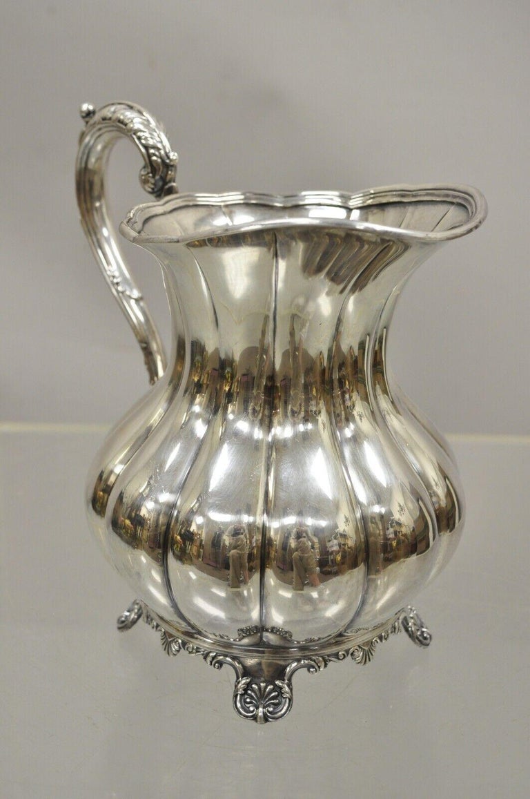 Vintage English Silver Plated Victorian Water Pitcher Raised on Feet ...