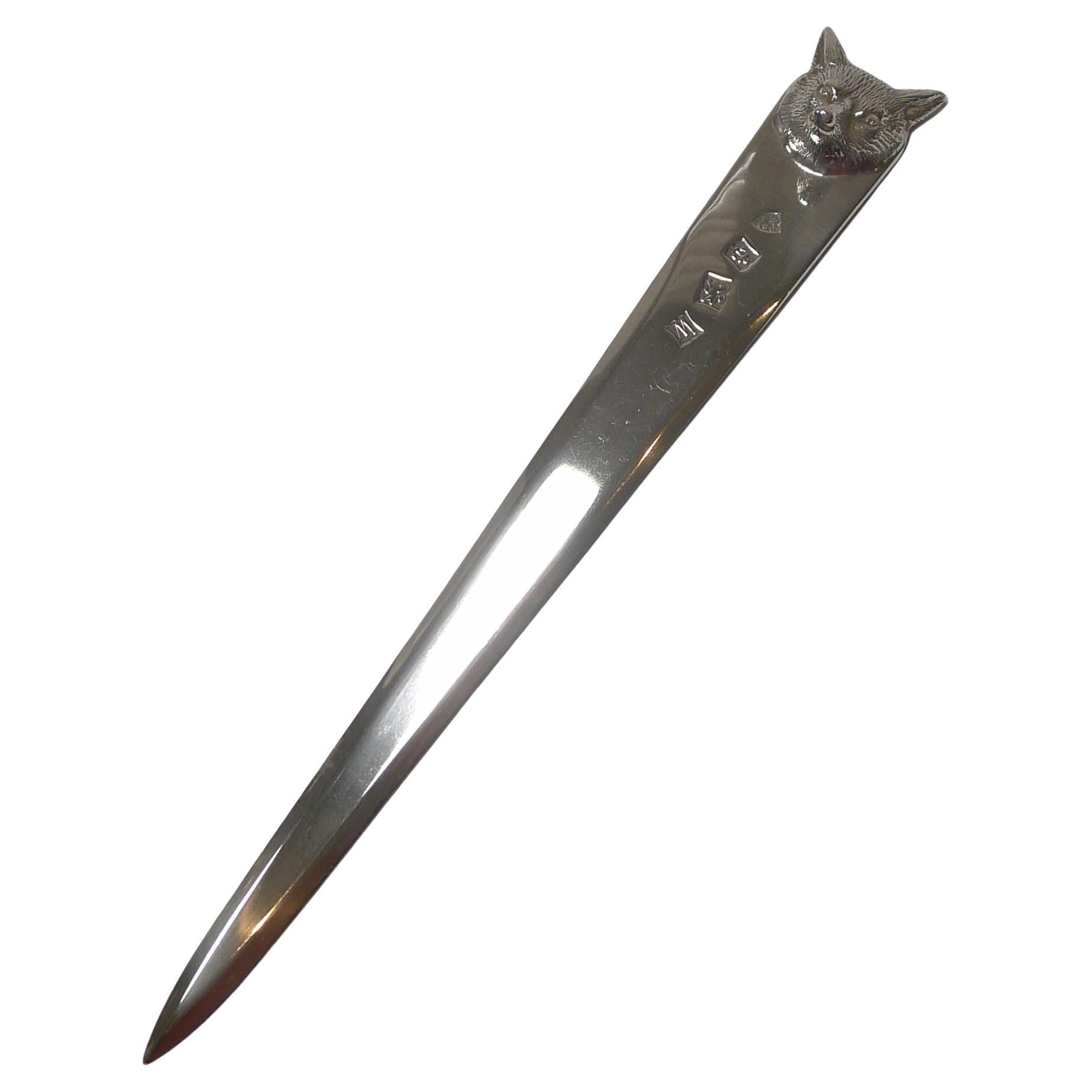 Large Sterling Silver Dagger Shaped Letter Opener at 1stDibs