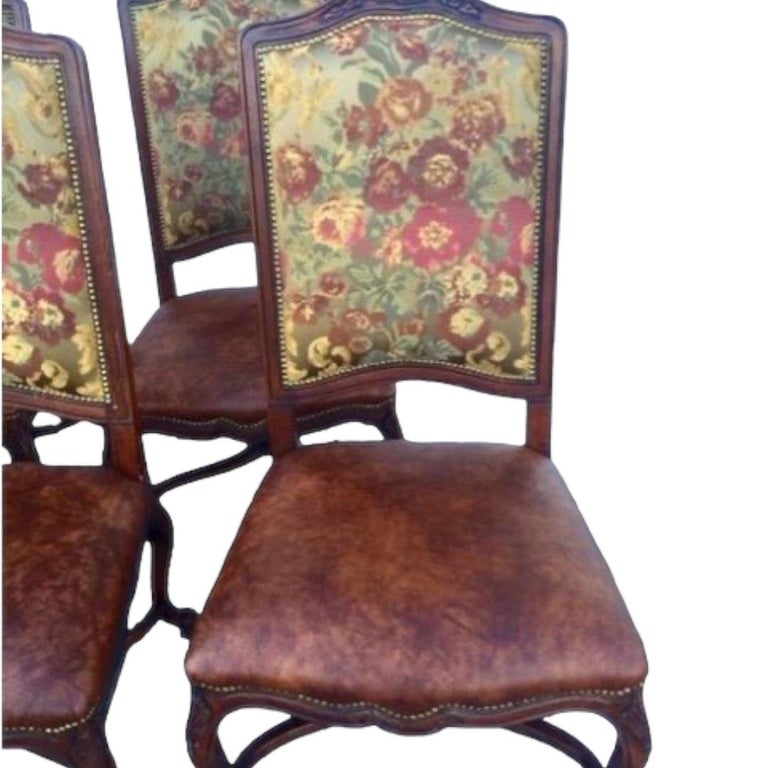Vintage English Tudor Dining Chairs, Set of 6 For Sale at 1stDibs