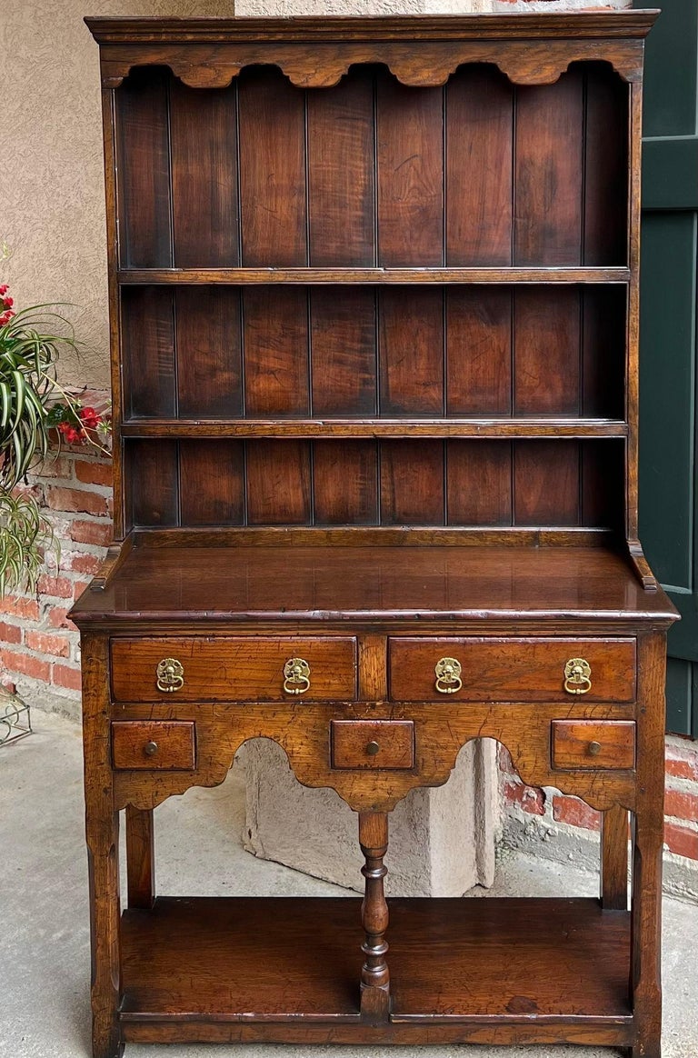 Vintage English Welsh Dresser Petite Sideboard Oak Farmhouse Kitchen ...