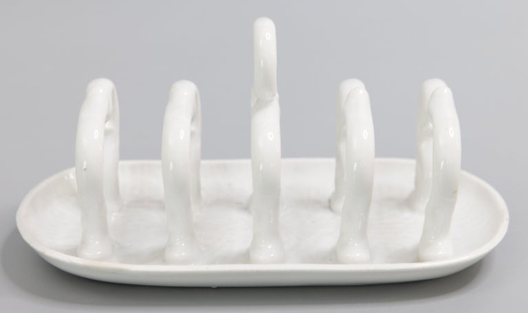 Vintage English White Ironstone Toast Rack For Sale at 1stDibs