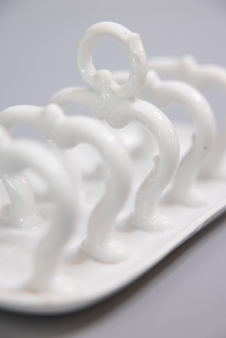 Vintage English White Ironstone Toast Rack For Sale at 1stDibs
