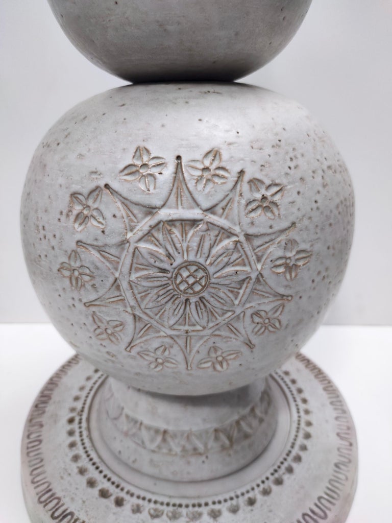 Vintage Engraved Ceramic Table Lamp "Siviglia" by Aldo Londi for ...