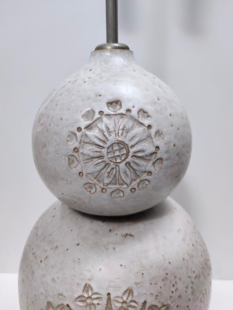 Vintage Engraved Ceramic Table Lamp "Siviglia" by Aldo Londi for ...