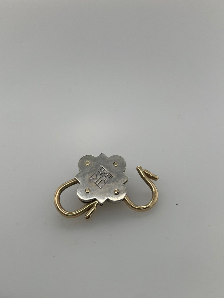 vintage Enhancer clasp with antique cut gemstone 18ct yellow and white ...