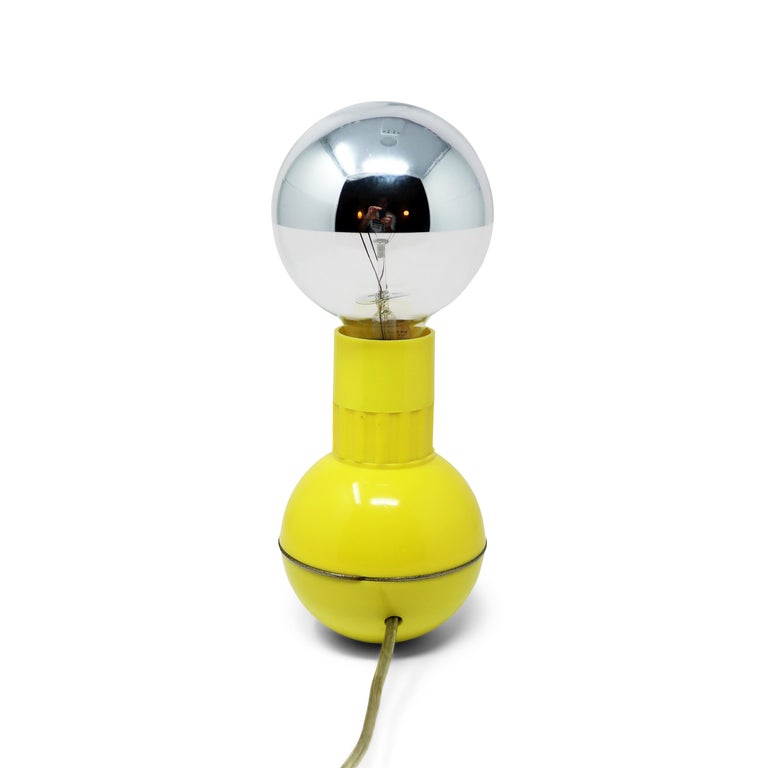 Vintage Enzo Mari Yellow Dumbbell Lamp For Sale at 1stDibs