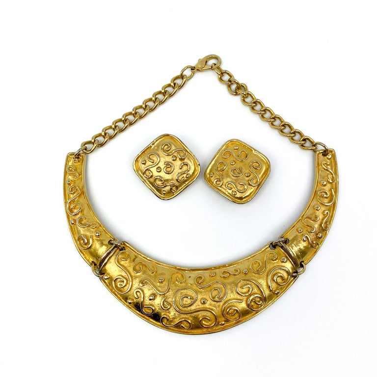 Vintage Erwin Pearl Necklace and Earrings Set 1980s For Sale at 1stDibs