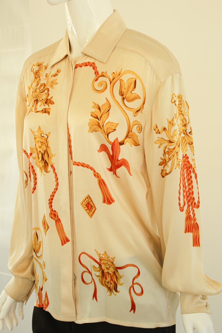 Vintage Escada Silk Shirt 1980's For Sale at 1stDibs