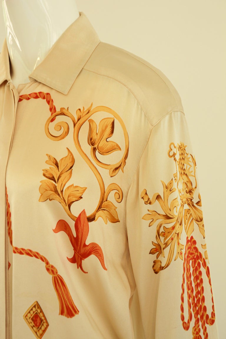 Vintage Escada Silk Shirt 1980's For Sale at 1stDibs