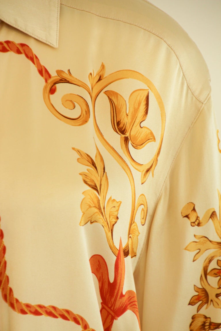 Vintage Escada Silk Shirt 1980's For Sale at 1stDibs