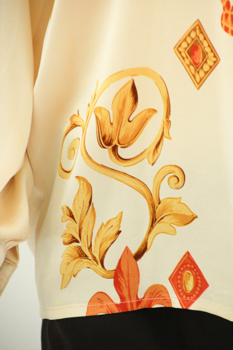 Vintage Escada Silk Shirt 1980's For Sale at 1stDibs