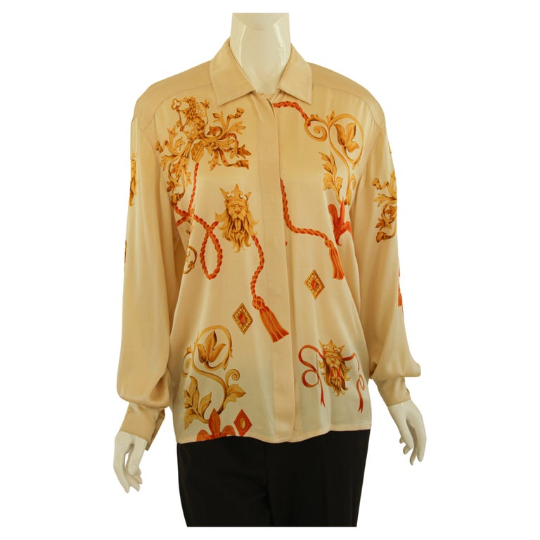 Vintage Escada Silk Shirt 1980's For Sale at 1stDibs
