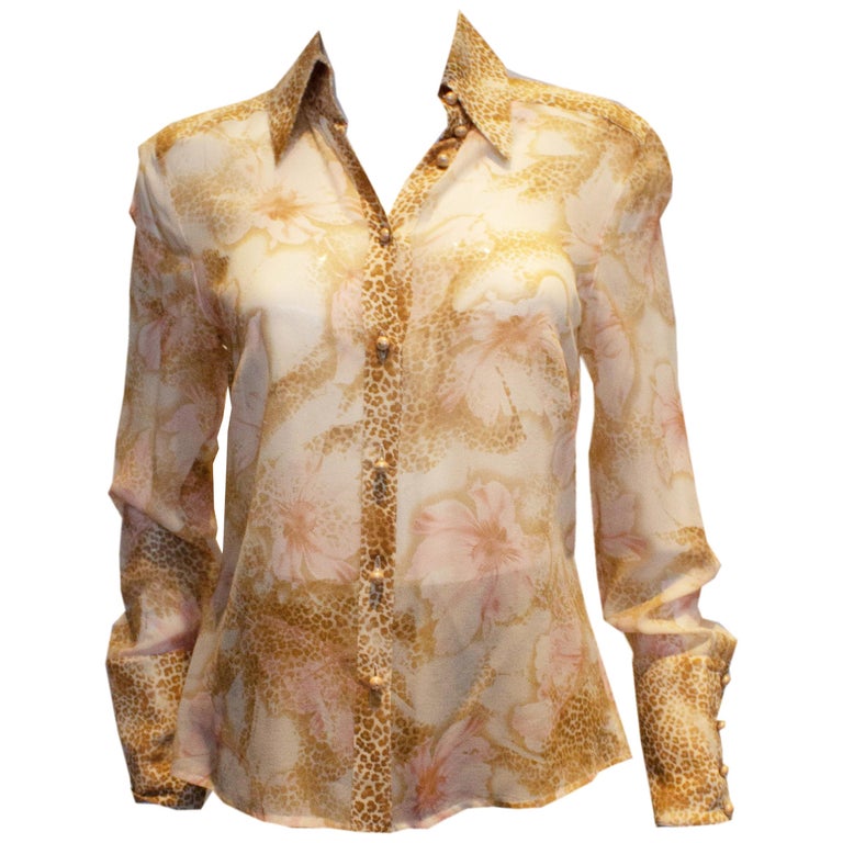 Vintage Escada Silk Shirt For Sale at 1stDibs