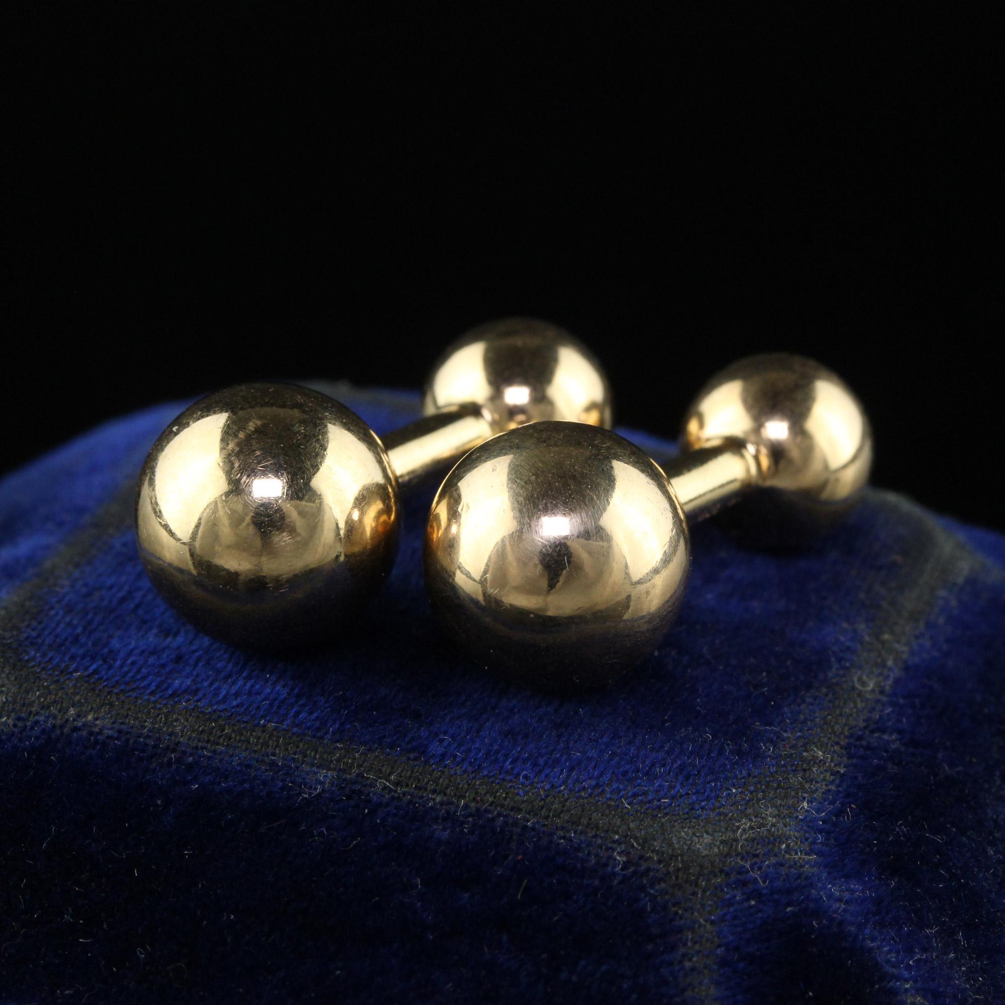 Vintage Estate Tiffany and Co 14K Yellow Gold Classic Ball Domed ...