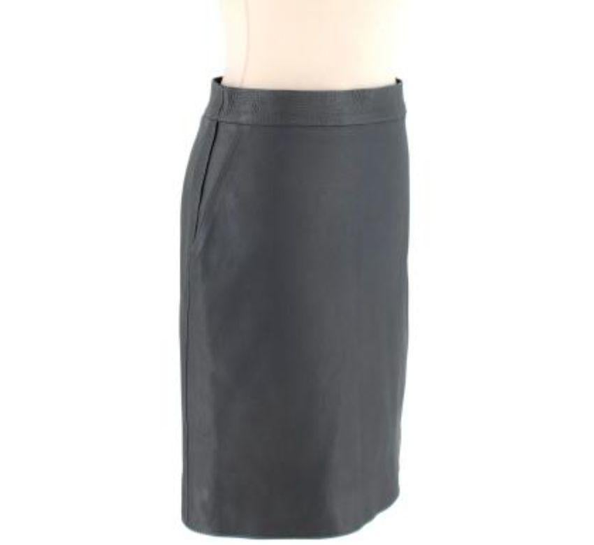 Hermes Vintage Etain Deerskin Leather Skirt - Size S For Sale at ...