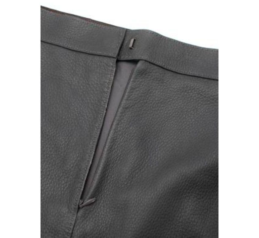 Hermes Vintage Etain Deerskin Leather Skirt - Size S For Sale at ...