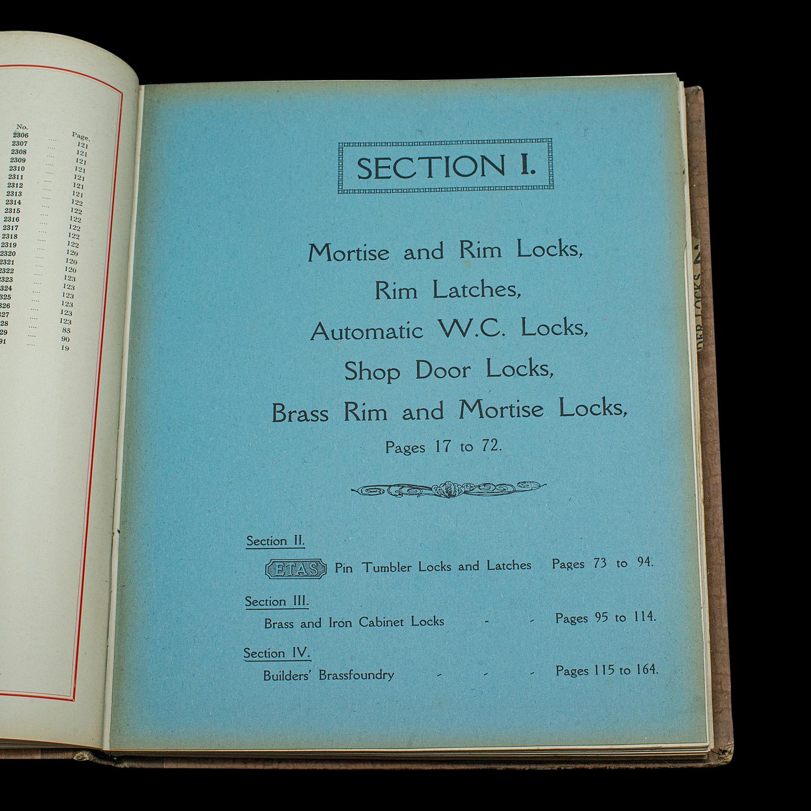 Vintage ETAS Lock Catalogue, English, Illustrated, Trade Directory ...
