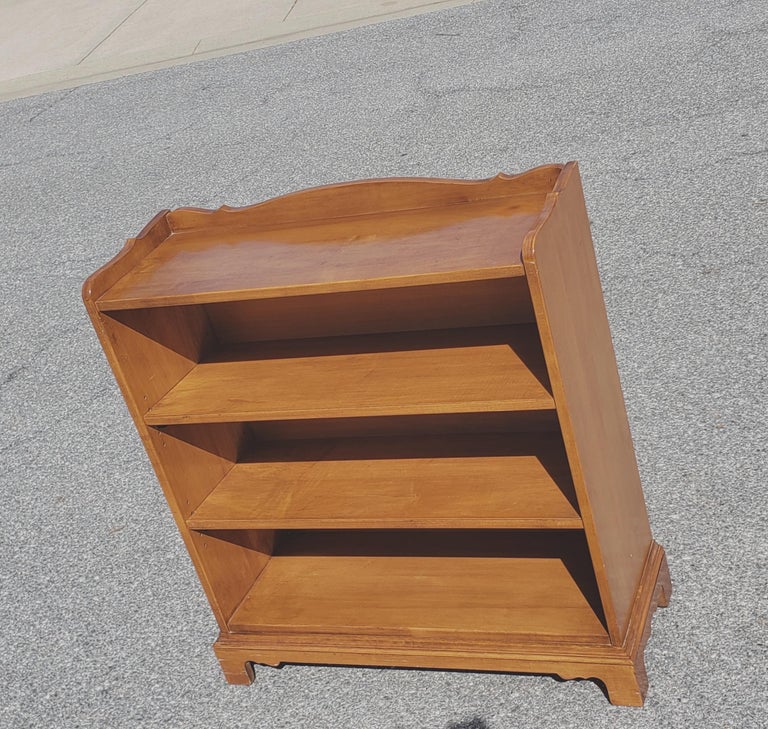 Vintage Ethan Allen Maple Two-Shelf Low Bookcase For Sale at 1stDibs