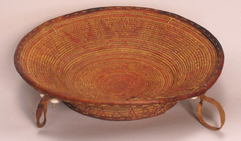 Vintage Ethiopian Handwoven Harari Grass Basket For Sale at 1stDibs