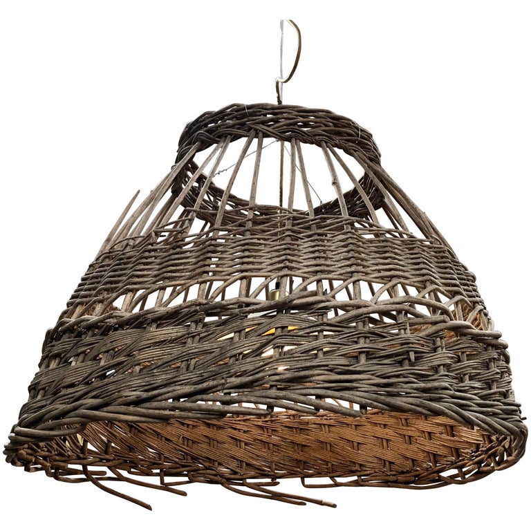 Vintage European Basket Pendant For Sale at 1stDibs | basket pendant light