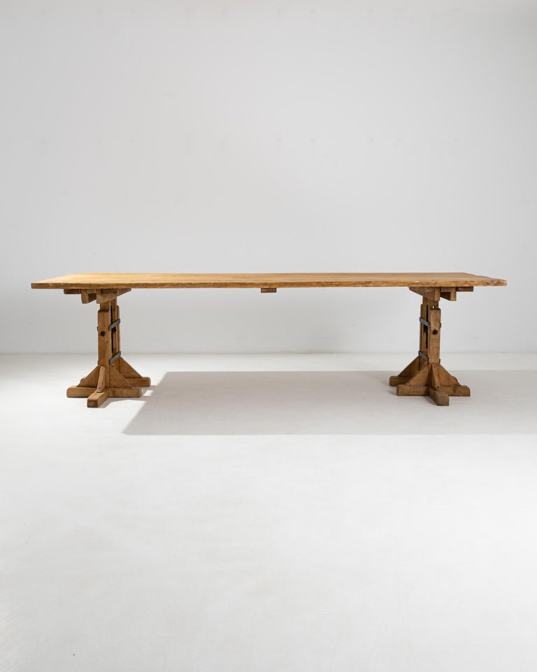 Vintage European Industrial Wooden Dining Table at 1stDibs