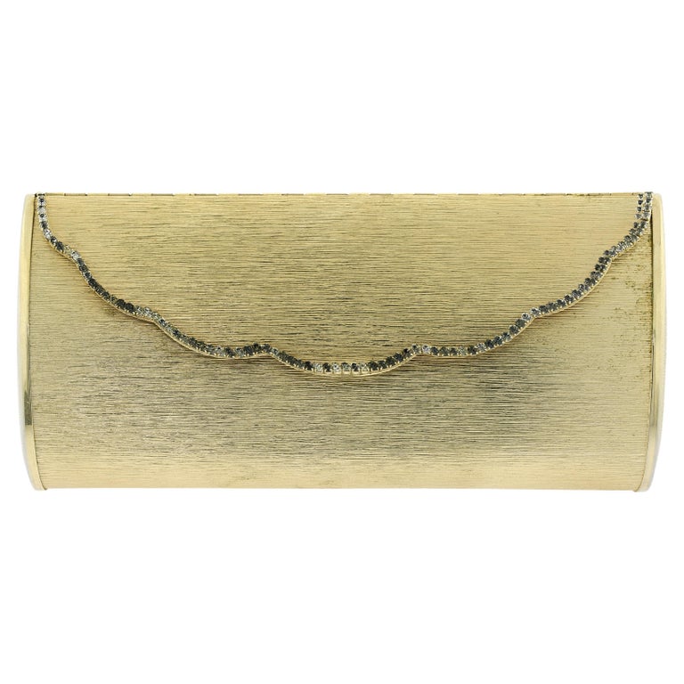 Vintage Evans Evening Gold Clutch Diamond like Stone Embellishment For ...