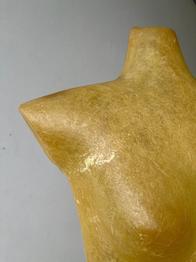 Vintage Exaggerated Molded Fiberglass Female Body Form on Fluted Base ...