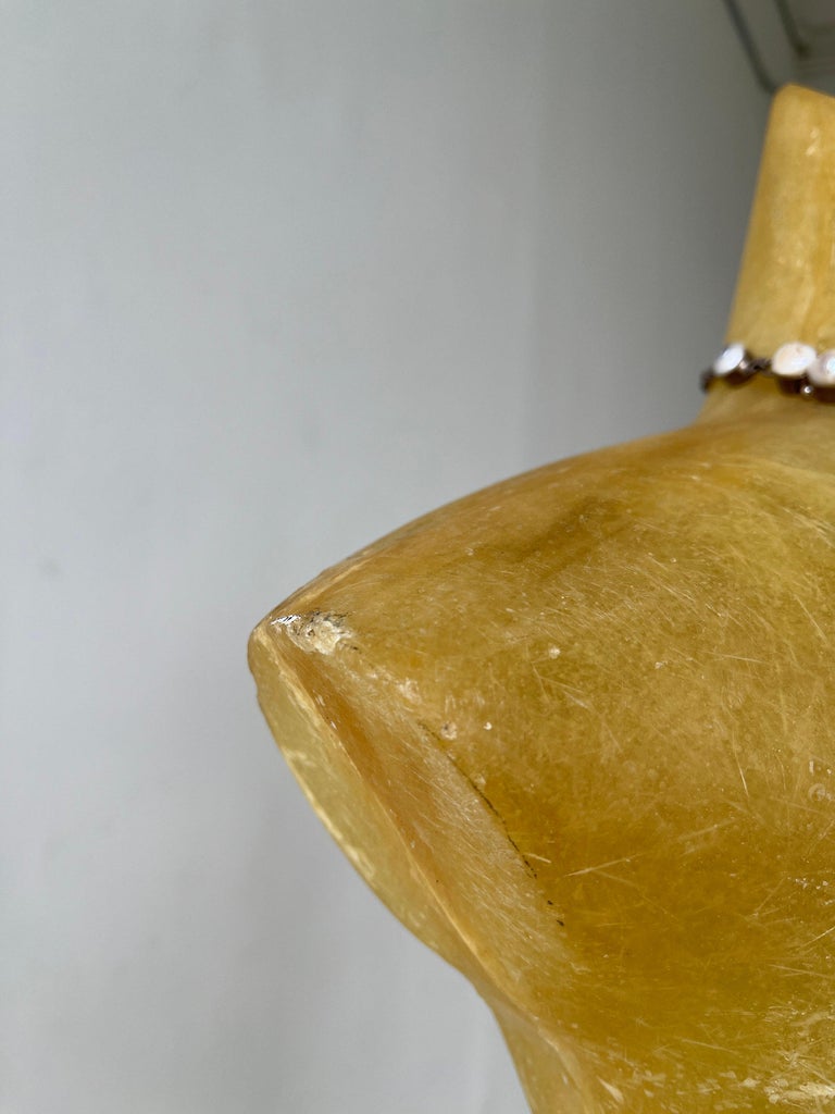 Vintage Exaggerated Molded Fiberglass Female Body Form on Fluted Base ...