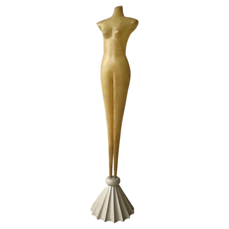 Vintage Exaggerated Molded Fiberglass Female Body Form on Fluted Base ...