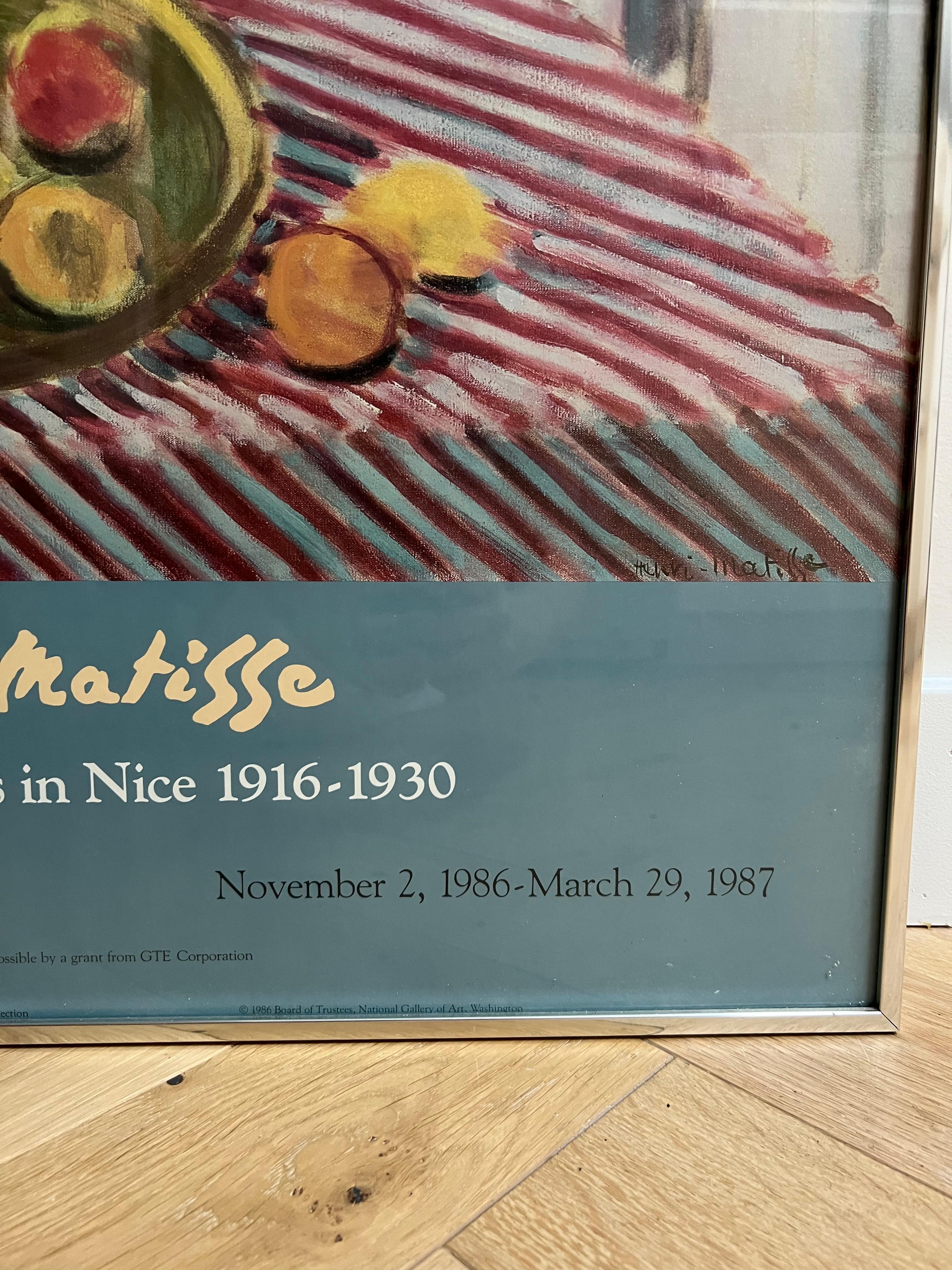 Vintage exhibition poster « Matisse in Nice », late 1980s at 1stDibs