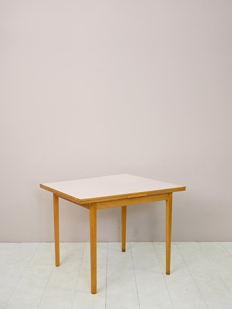 Vintage Extendable Wood and Formica Table For Sale at 1stDibs