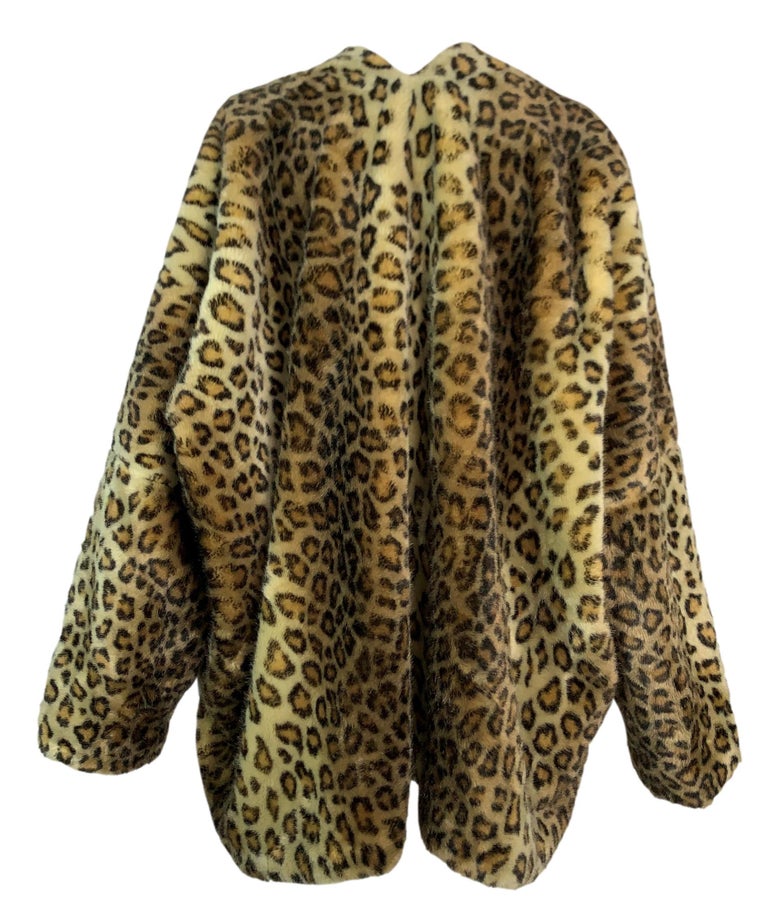 Vintage F/W 1991 Dolce and Gabbana Runway Faux Leopard Fur Jacket at 1stDibs