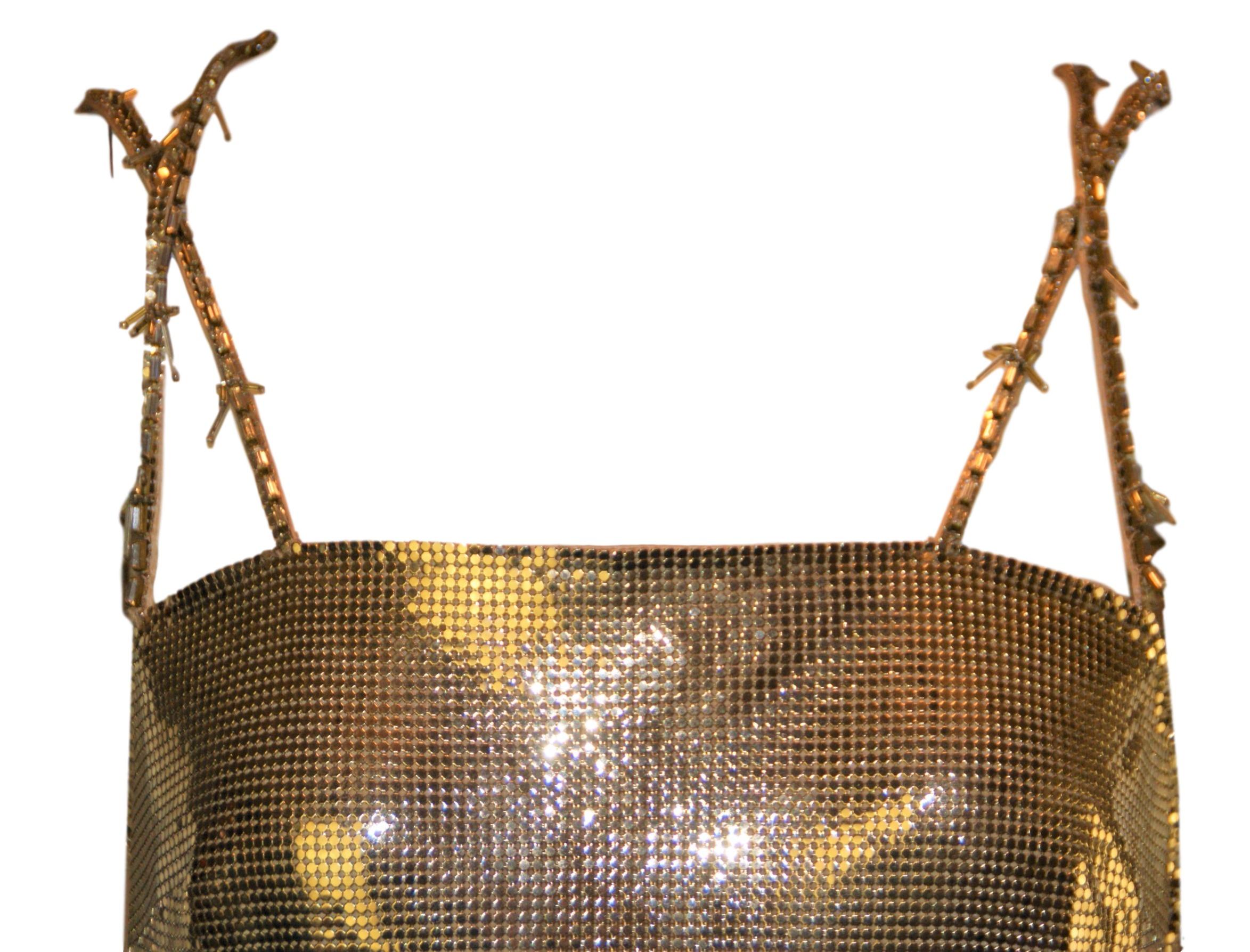 Vintage F/W 1998 Gianni Versace Runway Gold Metal Mesh Dress For Sale ...