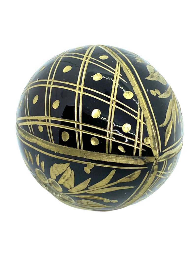 Vintage Faberge Style Russia Glass Egg with Etched Russian Ornaments ...