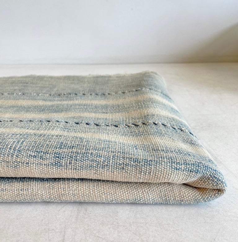 Vintage Faded Blue African Mali Cloth or Throw For Sale at 1stDibs