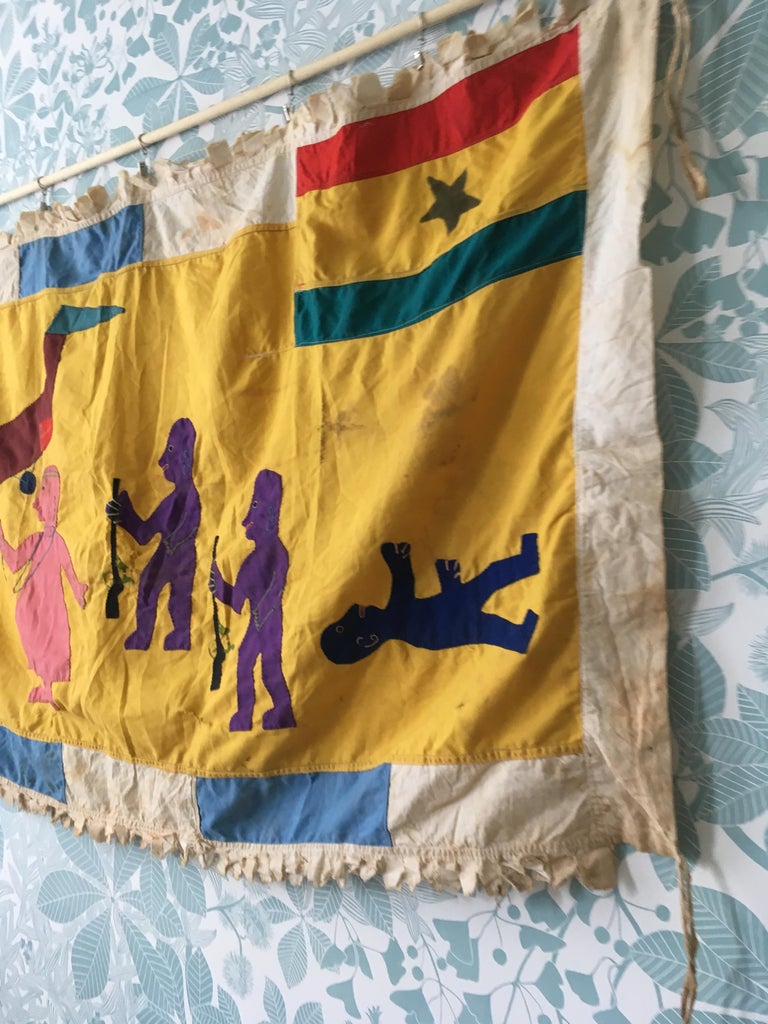 Vintage Fante People Asafo Flag in Cotton Appliqué Patterns, Africa ...