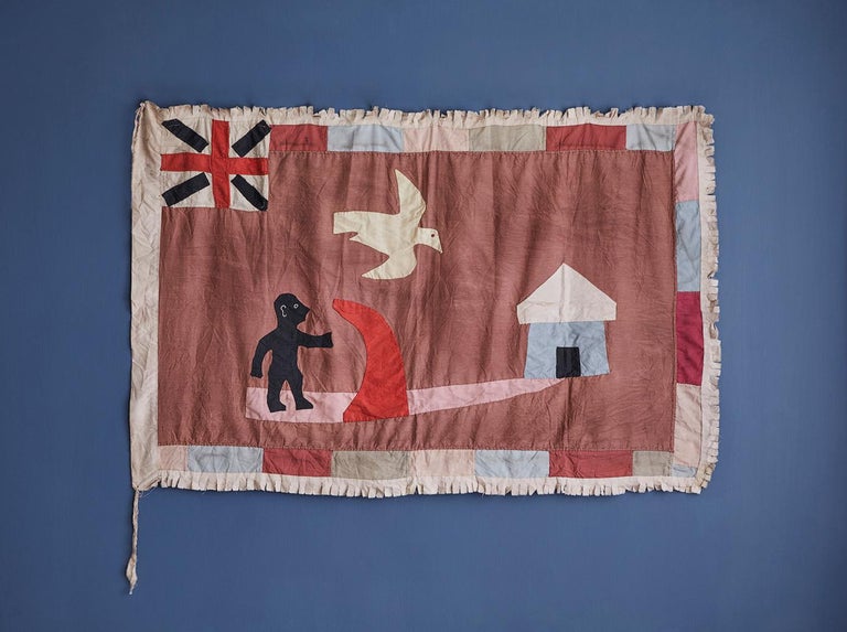 Vintage Fante People Asafo Flag in Cotton Appliqué Patterns, Ghana 20th ...