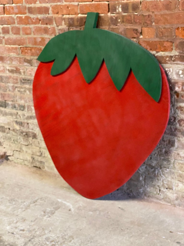 Vintage Farm Stand Oversized Strawberry Sign For Sale at 1stDibs