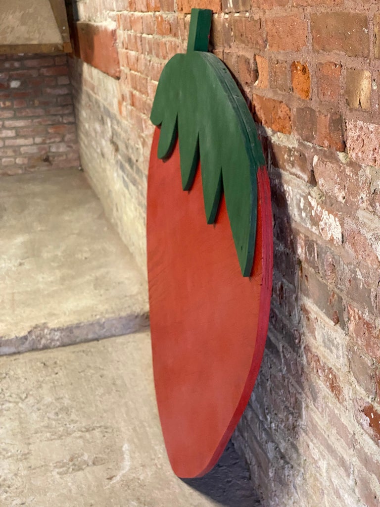 Vintage Farm Stand Oversized Strawberry Sign For Sale at 1stDibs