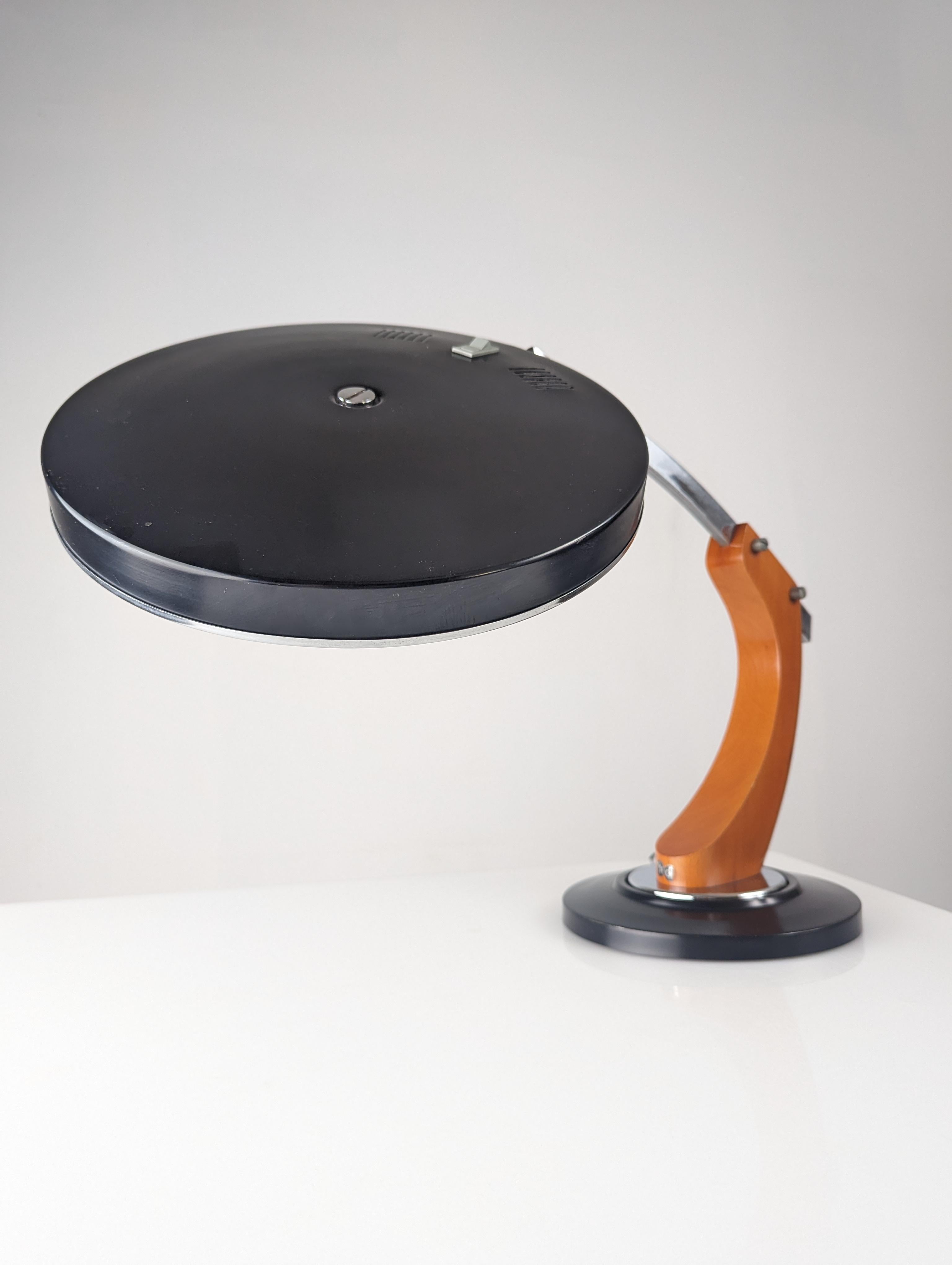 Vintage Fase Maof President Lamp in Black Color, 1970s For Sale at 1stDibs