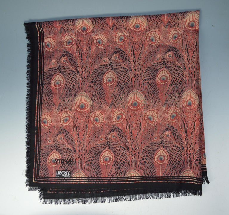 Vintage Fashion Liberty London Wool Peacock Shawl Scarf Gifts For Sale ...