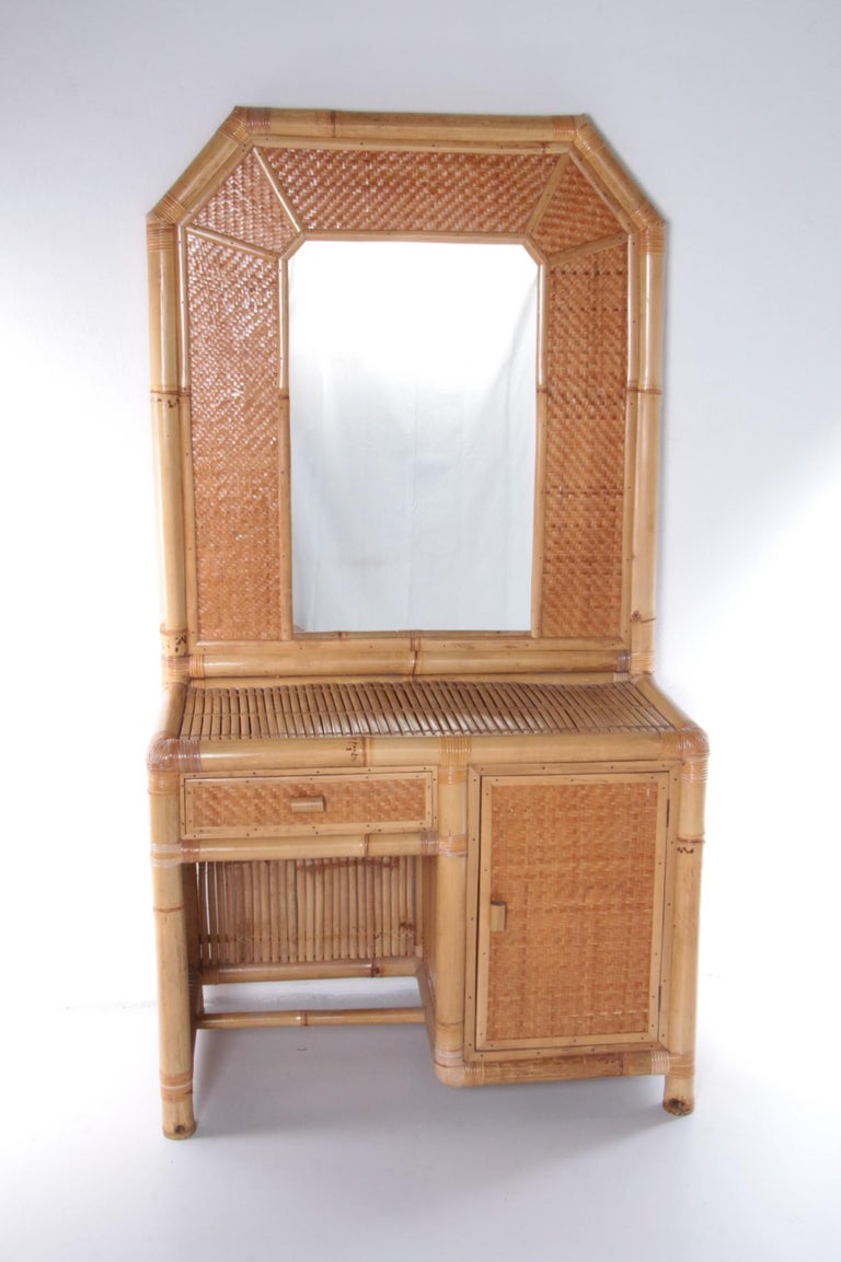Vintage Faux Bamboo Dressing Table 'Natural Beauty', 1980s, France For ...