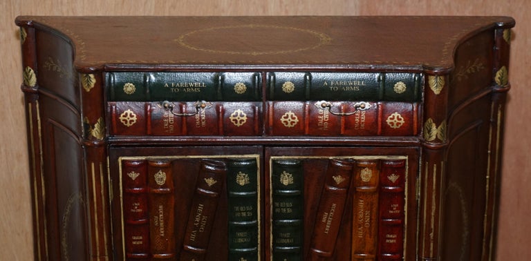 Vintage Faux Book Library Sideboard with Twin Drawers Lovely Decorative ...
