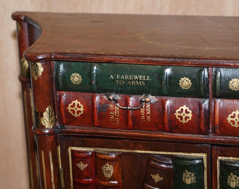 Vintage Faux Book Library Sideboard with Twin Drawers Lovely Decorative ...