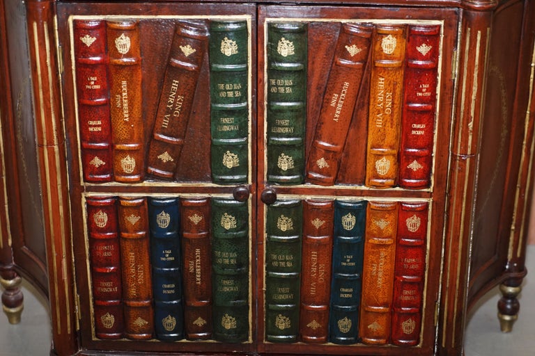 Vintage Faux Book Library Sideboard with Twin Drawers Lovely Decorative ...