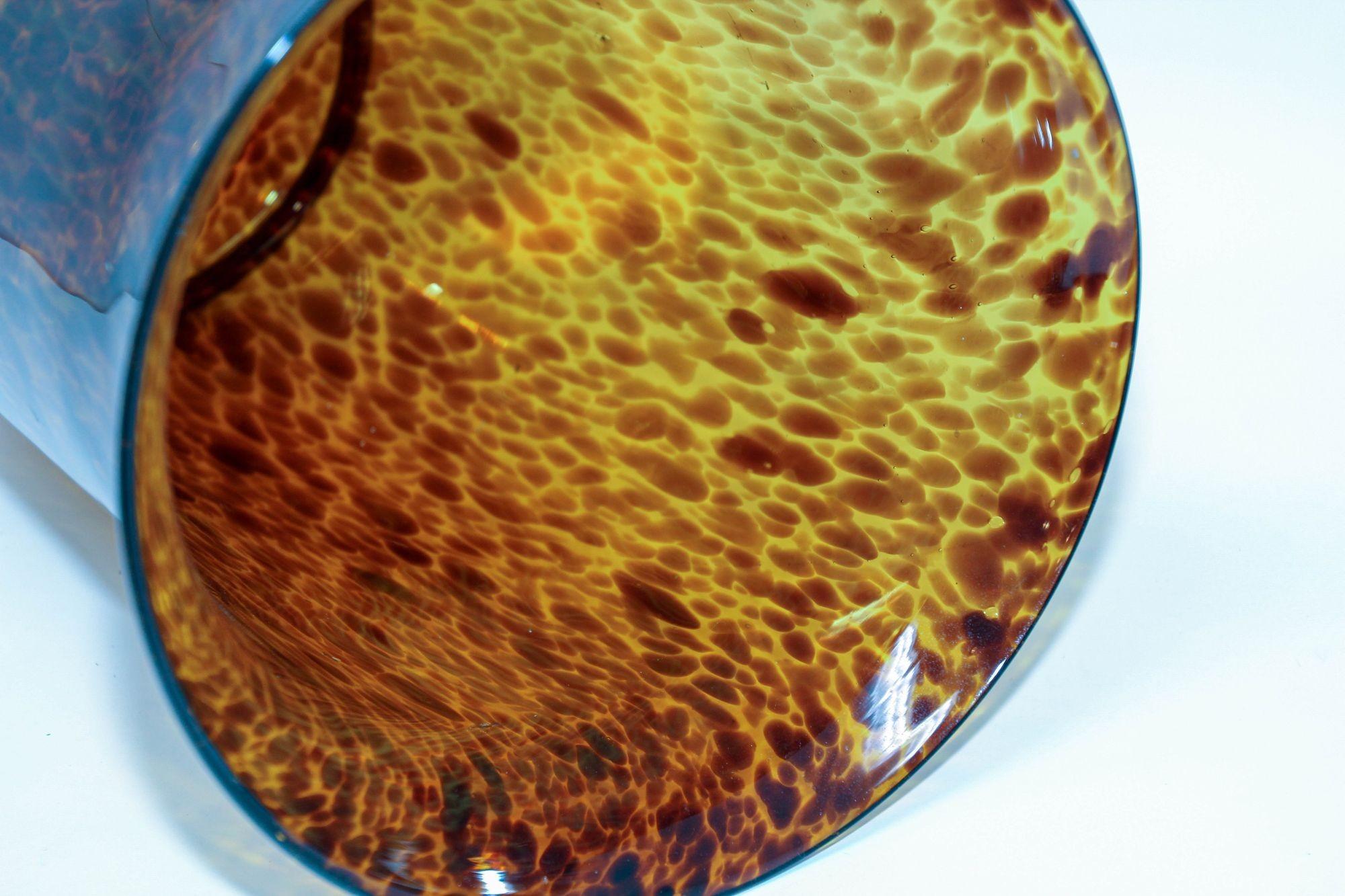Vintage Italian Tortoise Shell Blown Art Glass Vase For Sale at 1stDibs ...