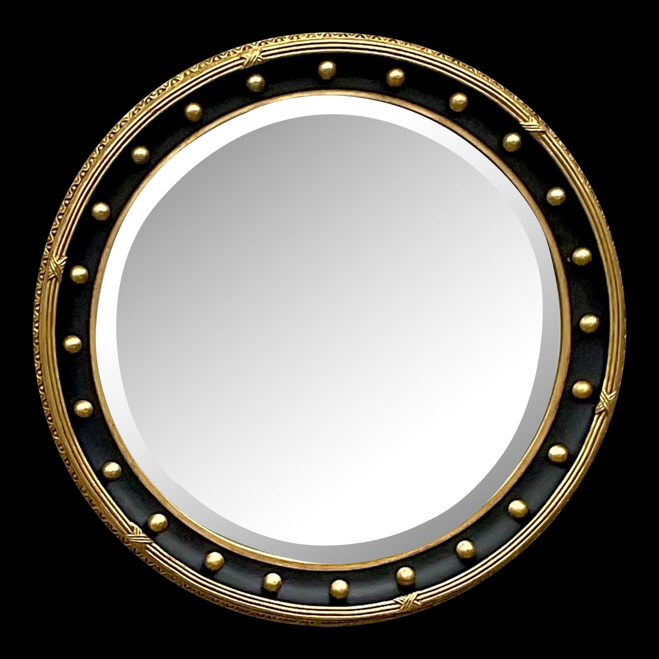 Vintage Federal Parcel Round Gilt Mirror For Sale at 1stDibs